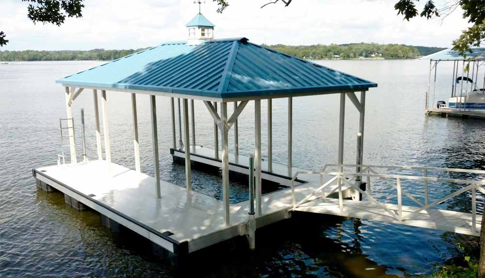 Hip Roof Gallery | Aluminum Boat Docks | Flotation Systems, Inc. | 800 ...