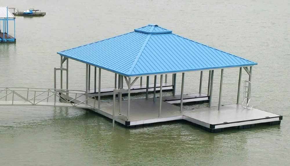 Hip Roof Gallery | Aluminum Boat Docks | Flotation Systems, Inc. | 800 ...