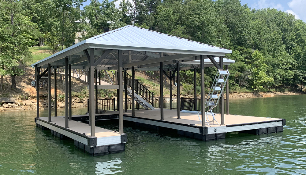 Hip Roof Gallery | Aluminum Boat Docks | Flotation Systems, Inc. | 800 ...