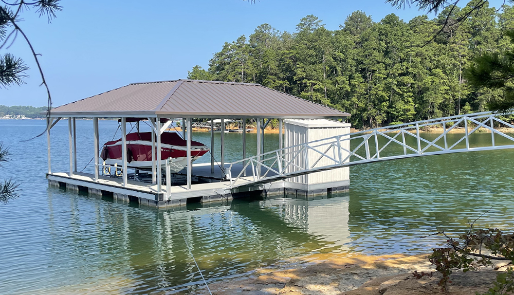 Hip Roof Gallery | Aluminum Boat Docks | Flotation Systems, Inc. | 800 ...