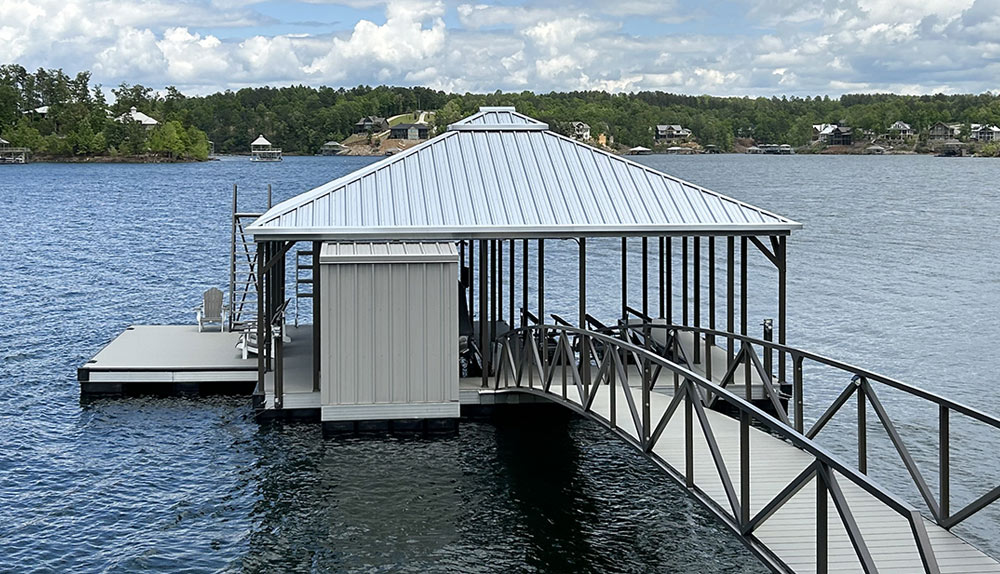 Hip Roof Gallery | Aluminum Boat Docks | Flotation Systems, Inc. | 800 ...
