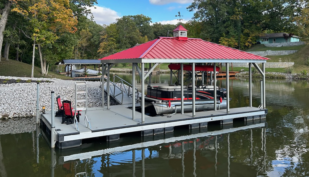 Hip Roof Gallery | Aluminum Boat Docks | Flotation Systems, Inc. | 800 ...