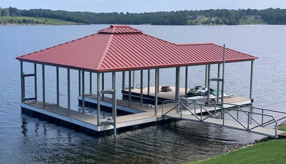 Hip Roof Gallery | Aluminum Boat Docks | Flotation Systems, Inc. | 800 ...