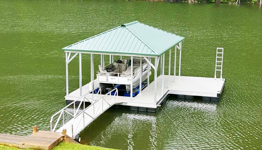 Hip Roof Gallery | Aluminum Boat Docks | Flotation Systems, Inc. | 800 ...
