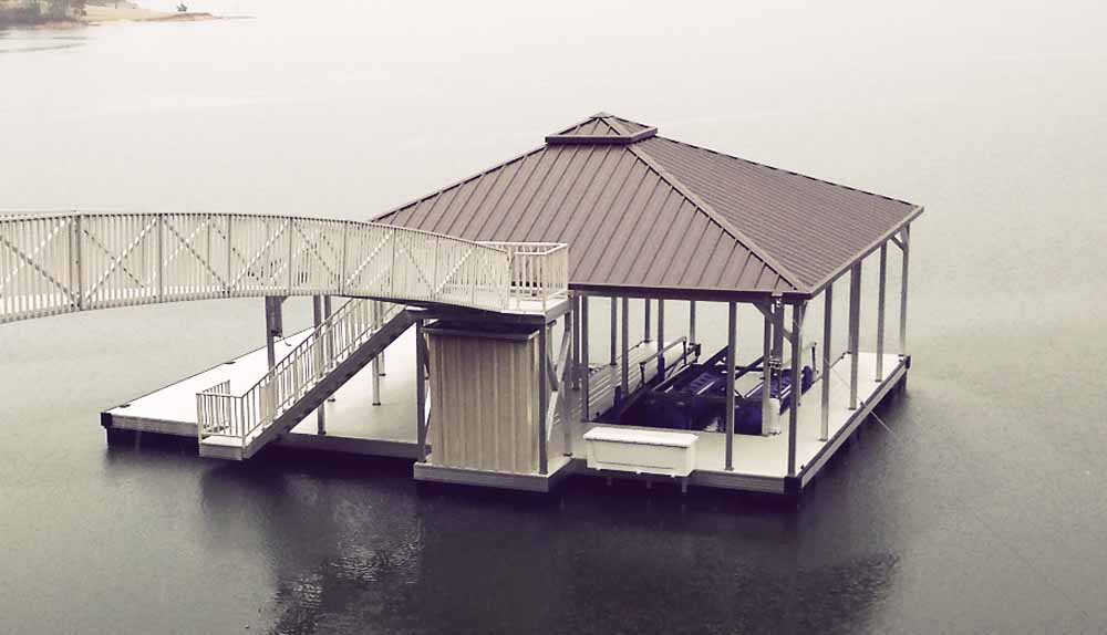Hip Roof Gallery | Aluminum Boat Docks | Flotation Systems, Inc. | 800 ...